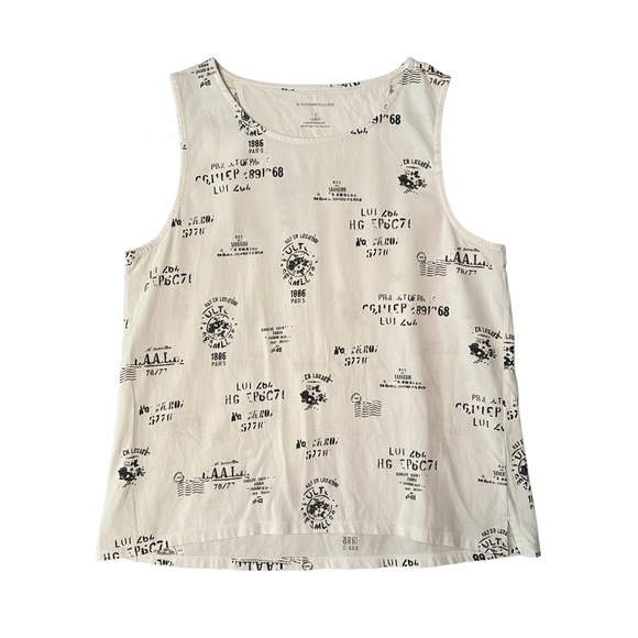 Anthropologie | Tops | Anthropologie White Cotton Postal Stamp Tank ...